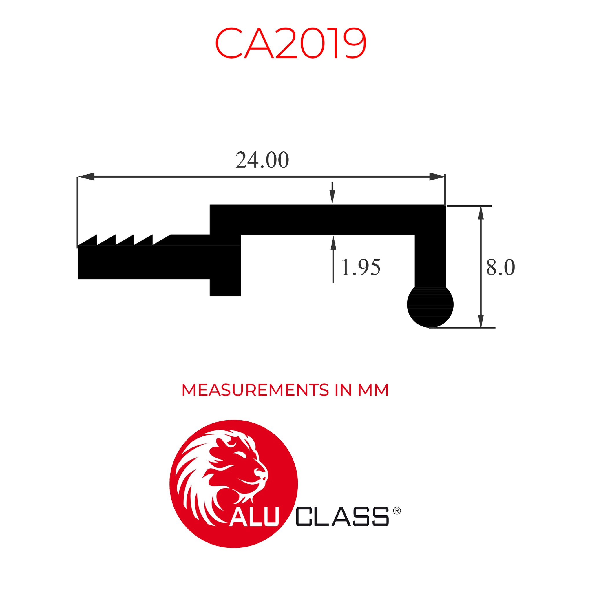 Aluminium Extrusion Slim Door Handle Profile CA2019 ALUCLASS — ALUCLASS MY