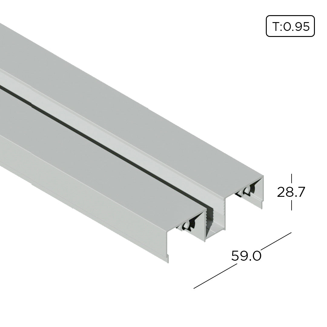 Aluminium Fixed Glass Adapter Profile 0.95mm KW1512-A (Economy Sliding ...