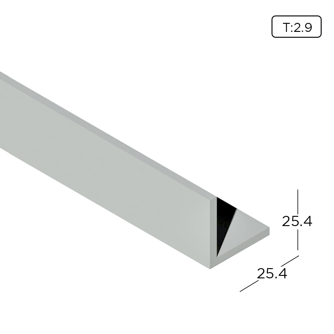 1" x 1" Aluminium Extrusion Equal Angle Frame Profile Thickness 2.90mm ...