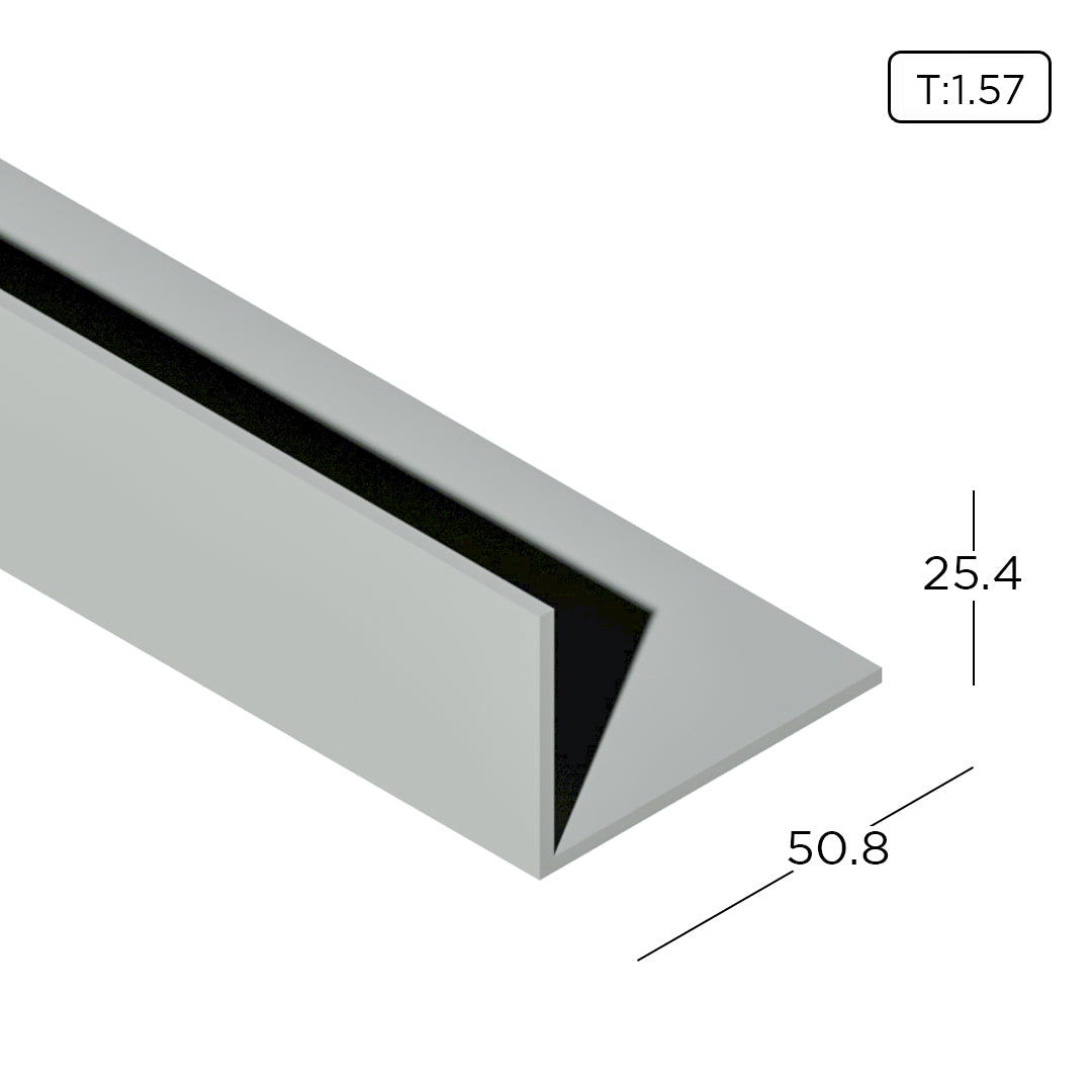 1" x 1.5" Aluminium Extrusion Unequal Angle Frame Profile Thickness 1 ...