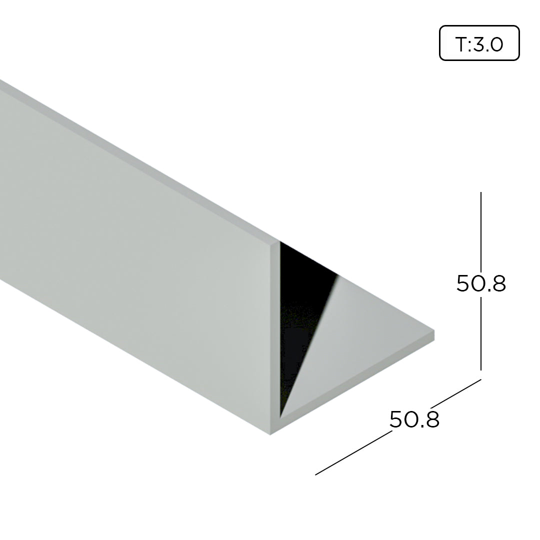 2" x 2" Aluminium Extrusion Equal Angle Frame Profile Thickness 3.00mm ...