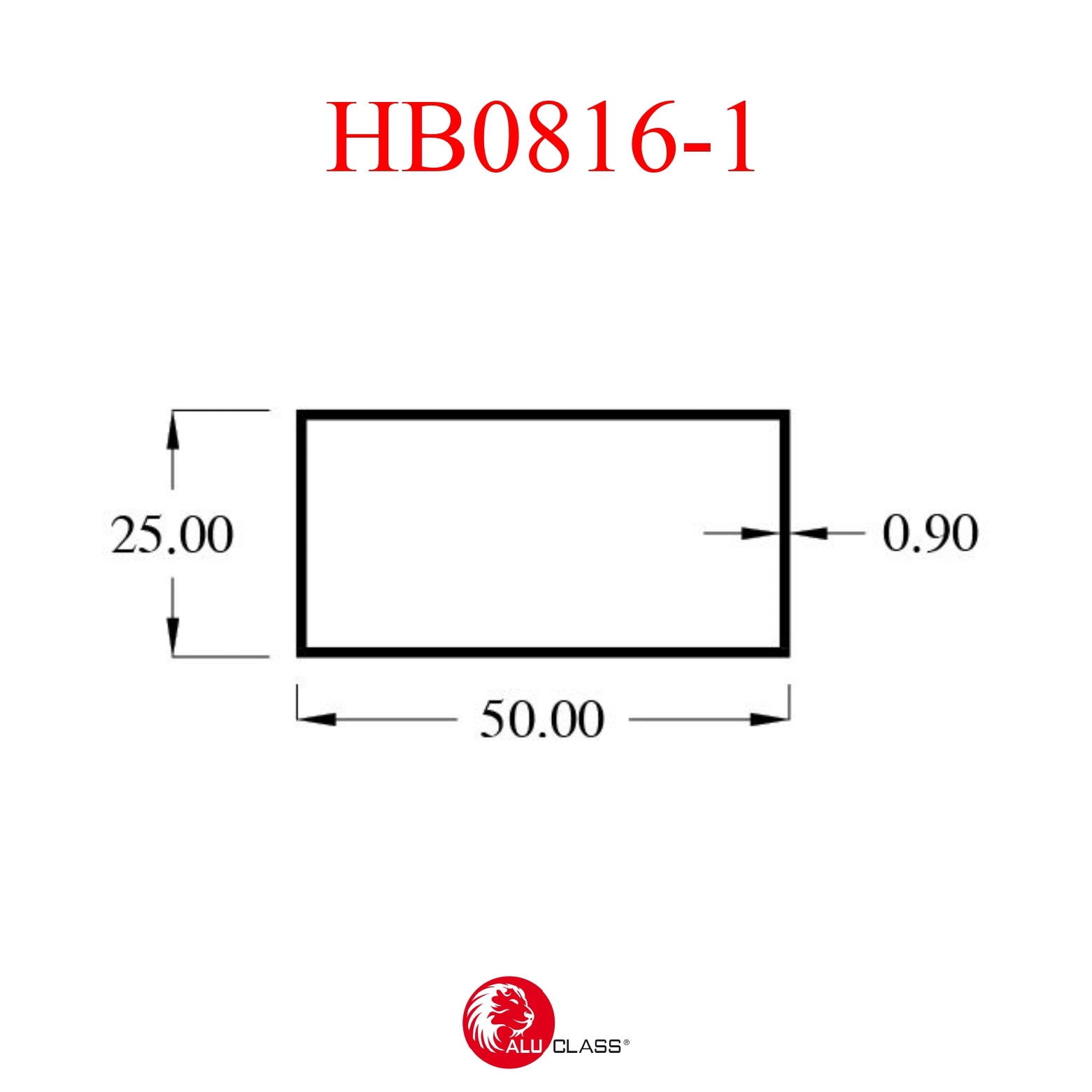 1" x 2" Aluminium Extrusion Rectangular Hollow Frame Profile Thickness ...