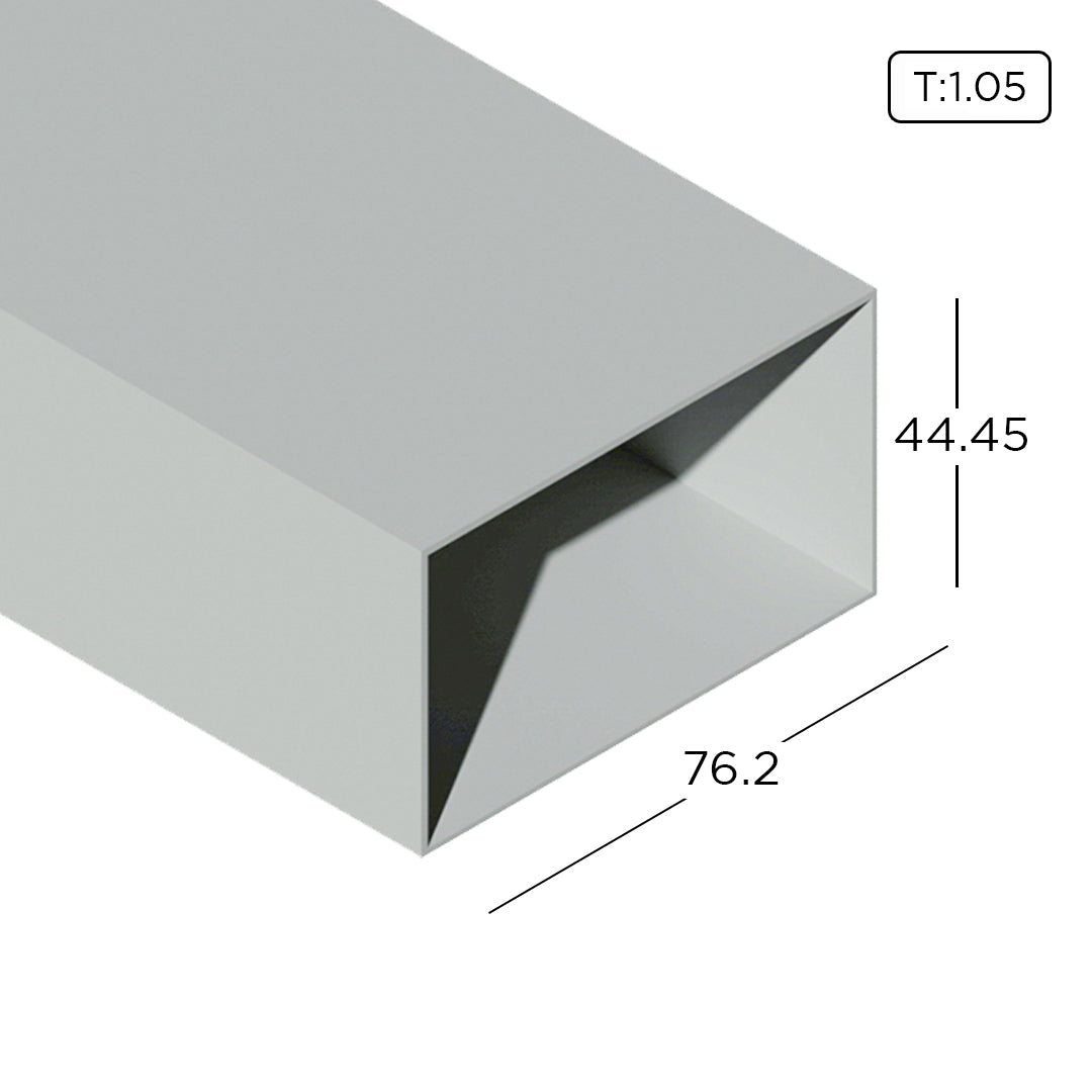1¾" x 3" Aluminium Extrusion Rectangular Hollow Frame Profile Thicknes ...