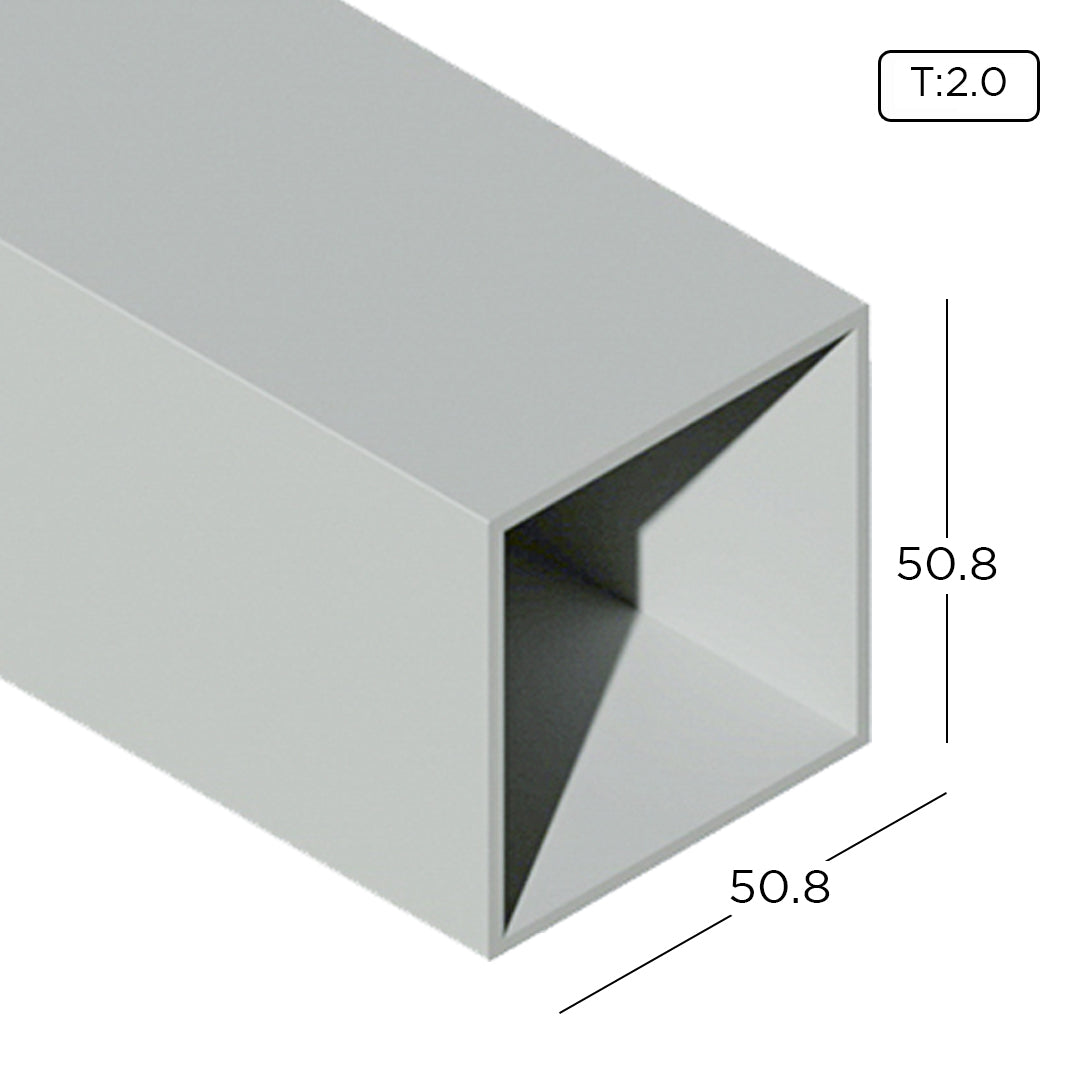 2" x 2" Aluminium Extrusion Square Hollow Frame Profile Thickness 2.00 ...