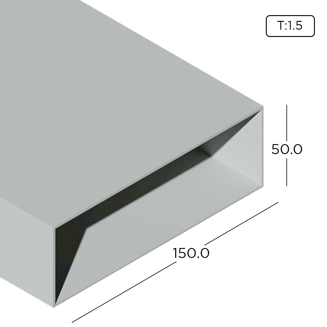 2" x 6" Aluminium Extrusion Rectangular Hollow Frame Profile Thickness ...
