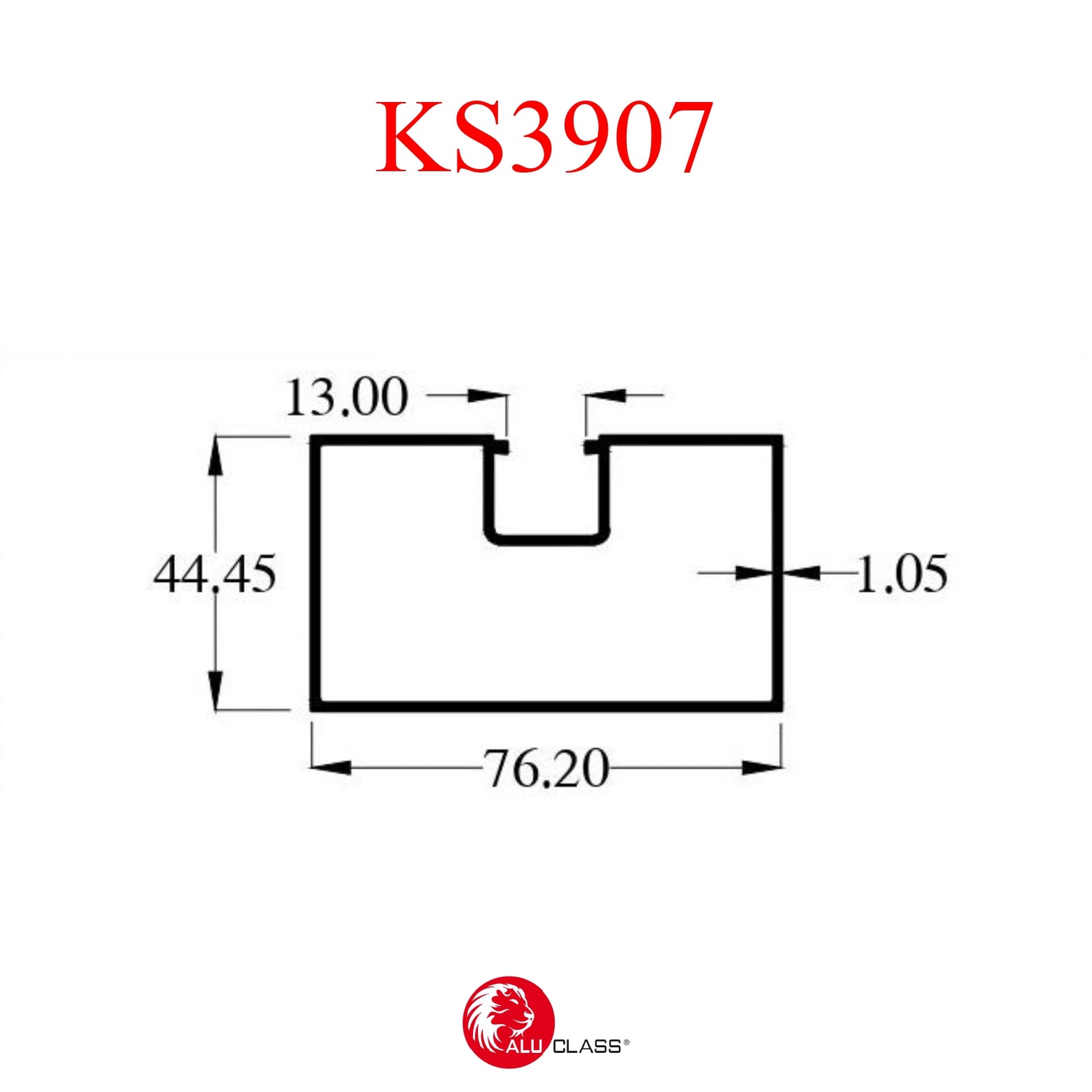 Aluminium Extrusion Shopfront Window Profile Thickness 1.05mm KS3907 A ...