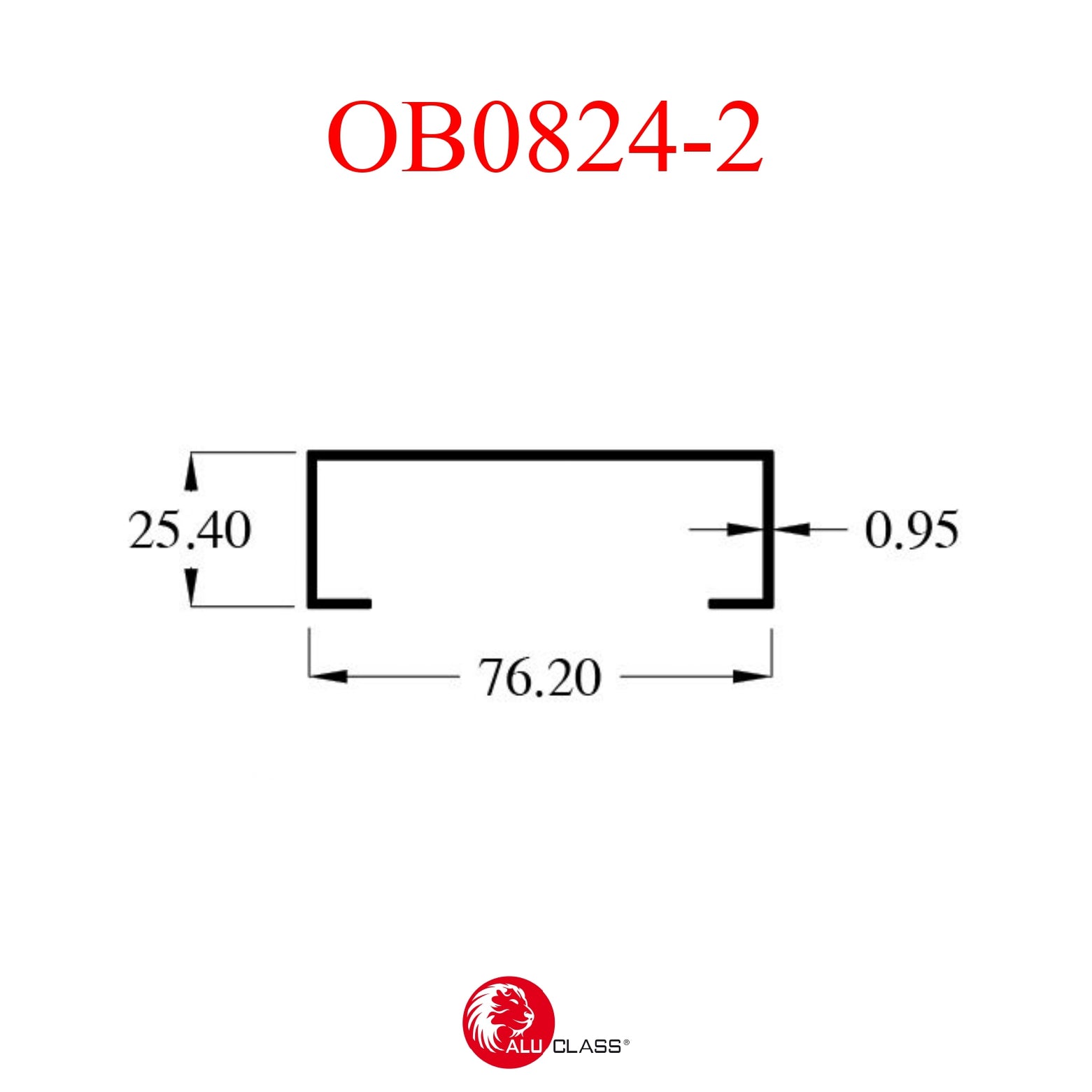 1" x 3" Aluminium Extrusion Open Back Frame Profile Thickness 0.95mm O ...