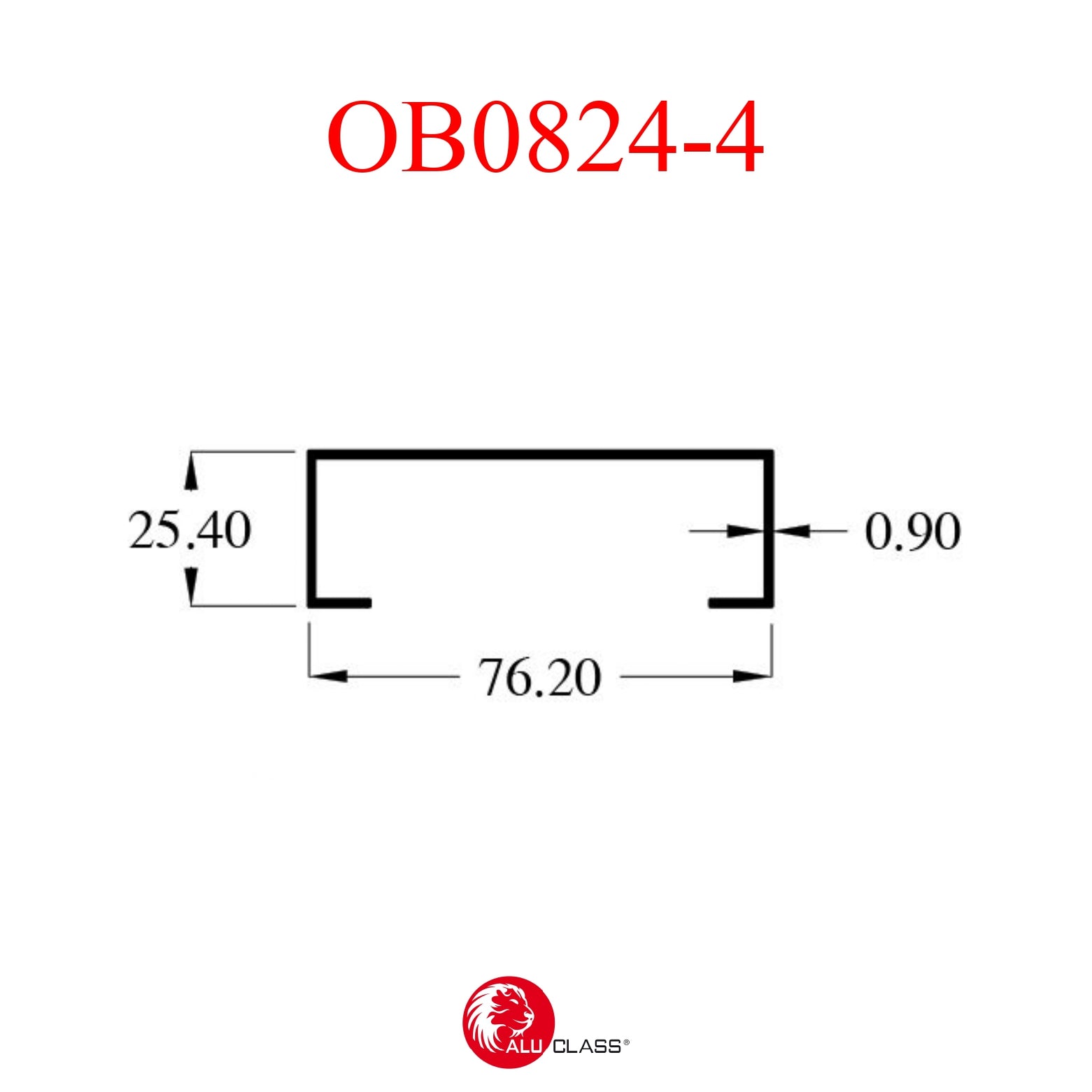 1" x 3" Aluminium Extrusion Open Back Frame Profile Thickness 0.90mm O ...