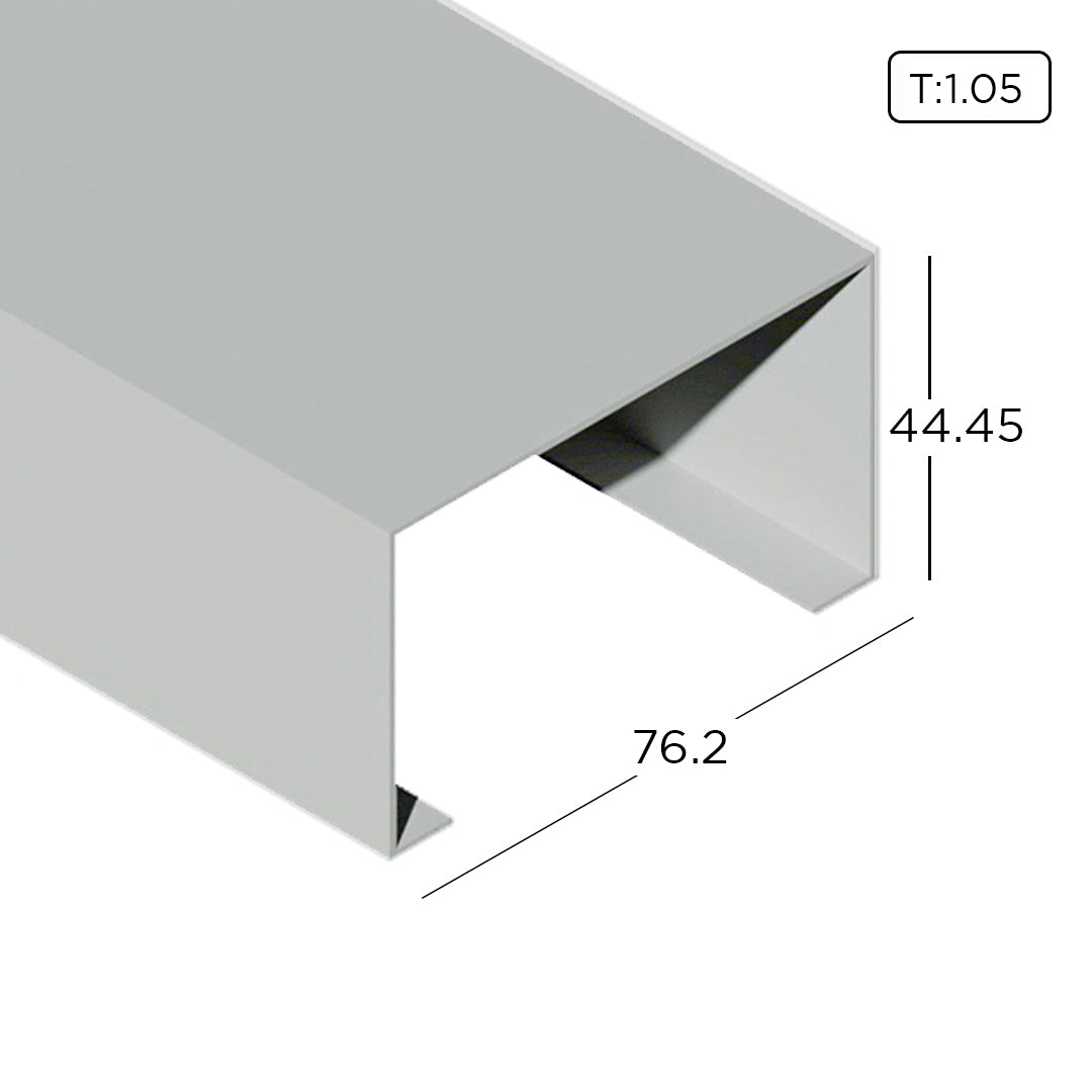 1¾" x 3" Aluminium Extrusion Open Back Frame Profile Thickness 1.05mm ...