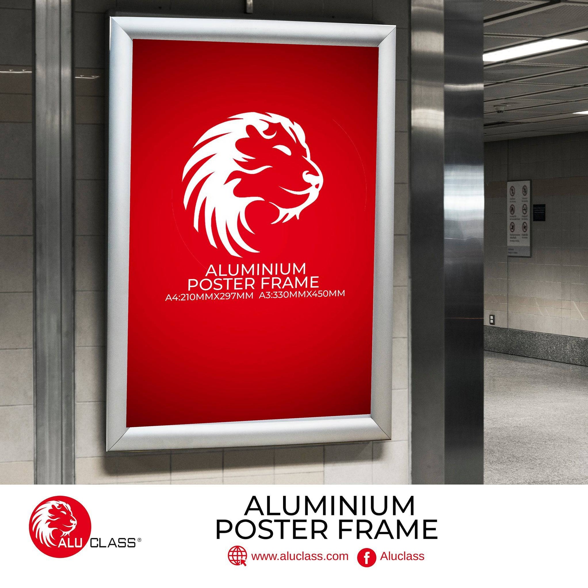 ALUMINIUM A4 SLIM LINE SNAP POSTER FRAME PF-BG3204-A4 ALUCLASS — ALUCLASS MY