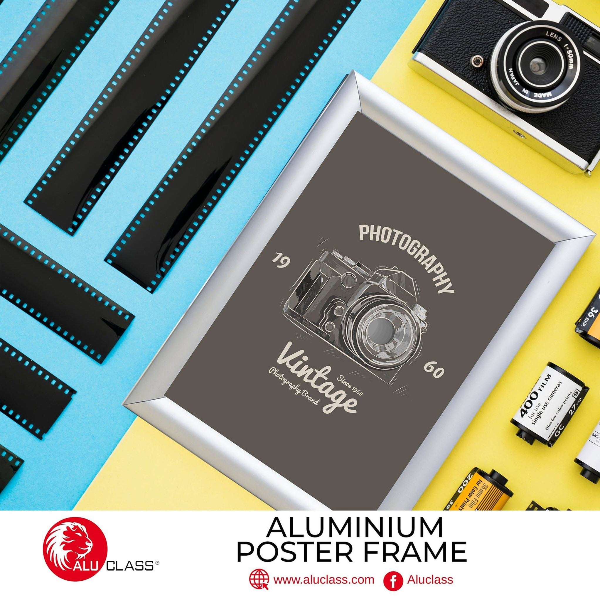 ALUMINIUM A4 SLIM LINE SNAP POSTER FRAME PF-BG3204-A4 ALUCLASS ...
