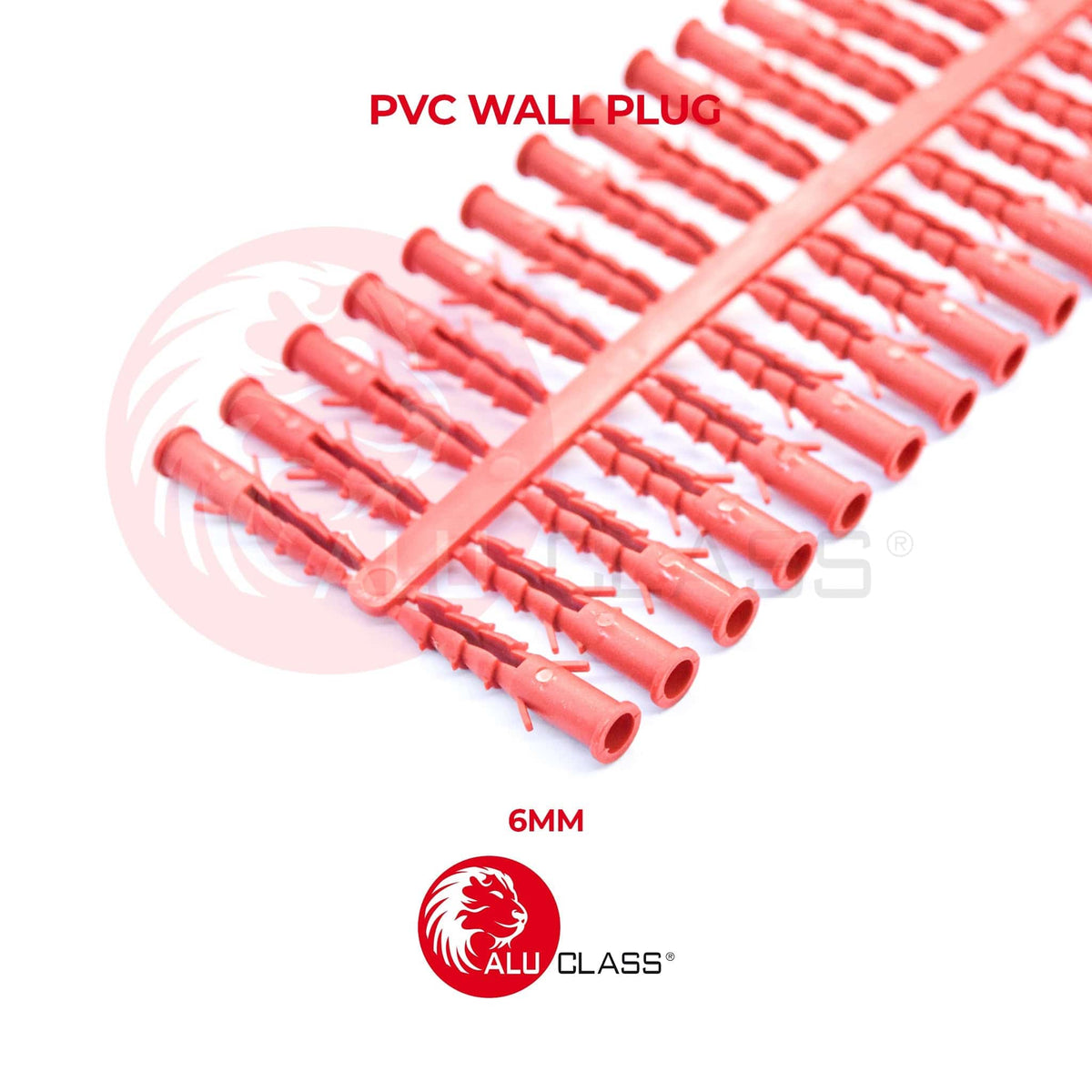 (Bundle of 500pcs) Concrete Wall Plug Red Plastic PVC Anchors 6mm ALUC ...