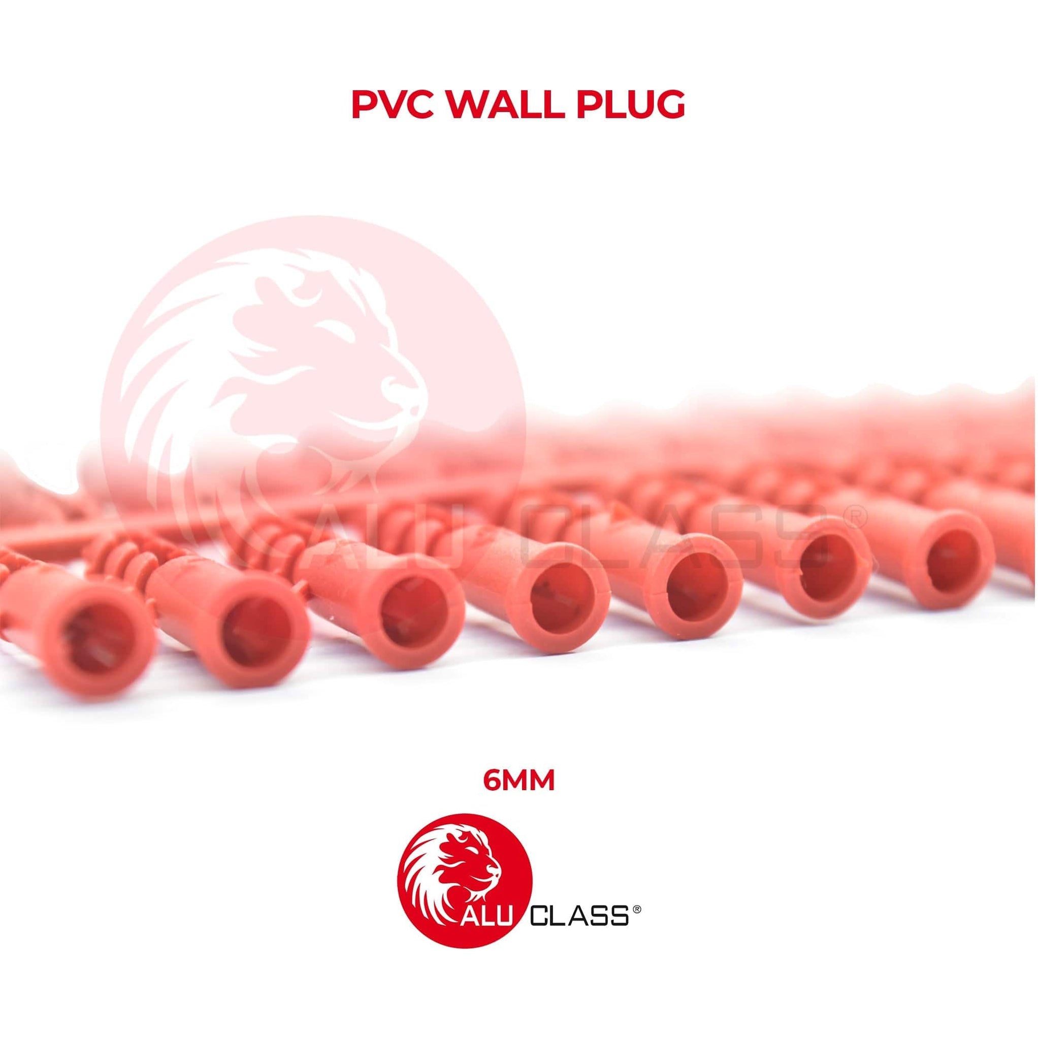 (Bundle of 500pcs) Concrete Wall Plug Red Plastic PVC Anchors 6mm ALUC ...