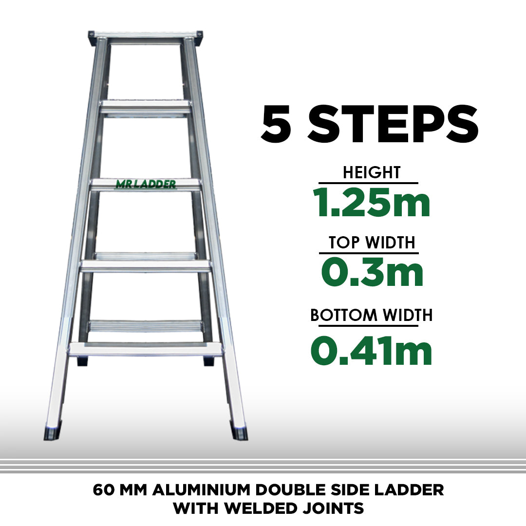 🔥NEW LAUNCH🔥Mr Ladder Home Use Aluminium Double Side Welded Ladder (5 ...
