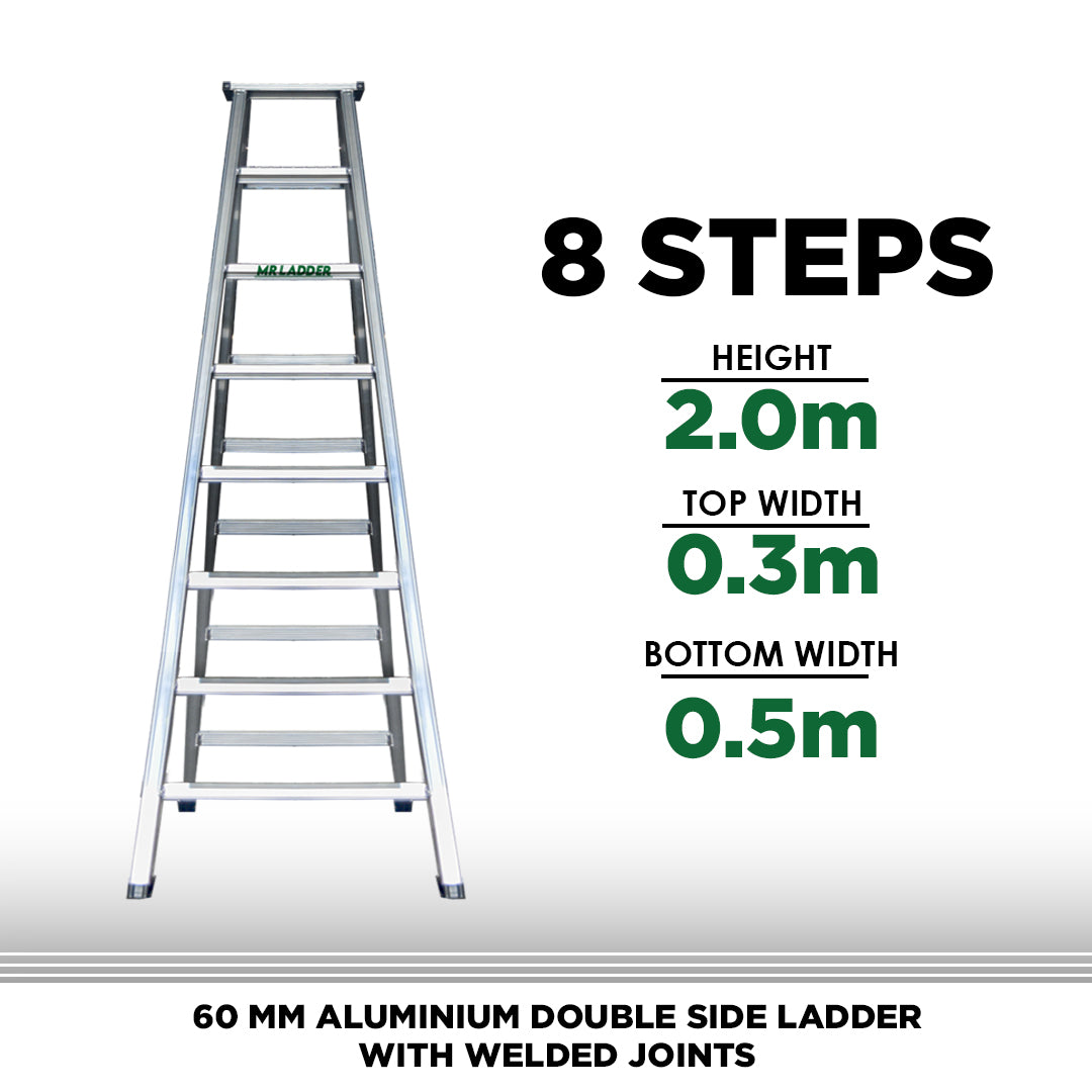 🔥NEW LAUNCH🔥Mr Ladder Home Use Aluminium Double Side Welded Ladder (8 ...